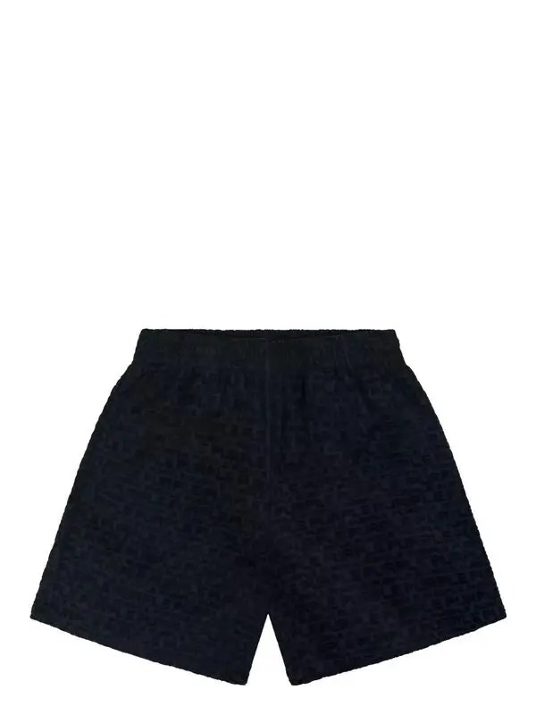 PURPLE BRAND Jacquard Terry Shorts With Logo Motif - Black