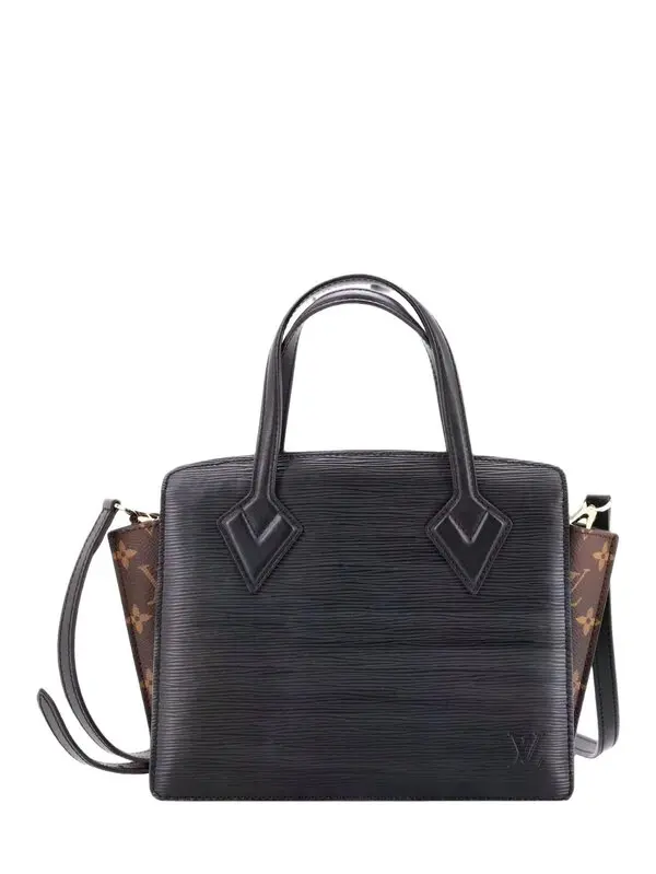 LOUIS VUITTON Varenne Bag Epi Leather With Monogram Canvas Shoulder Bag - Black