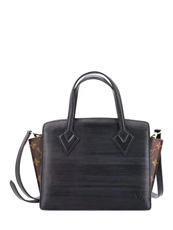 LOUIS VUITTON Varenne Bag Epi Leather With Monogram Canvas Shoulder Bag - Black