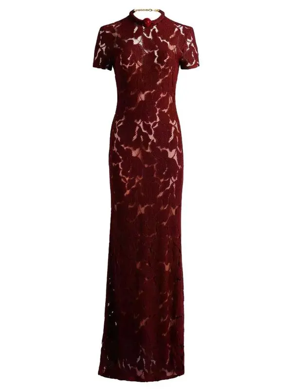 Silvia Tcherassi Rochelle Lace Gown - Red