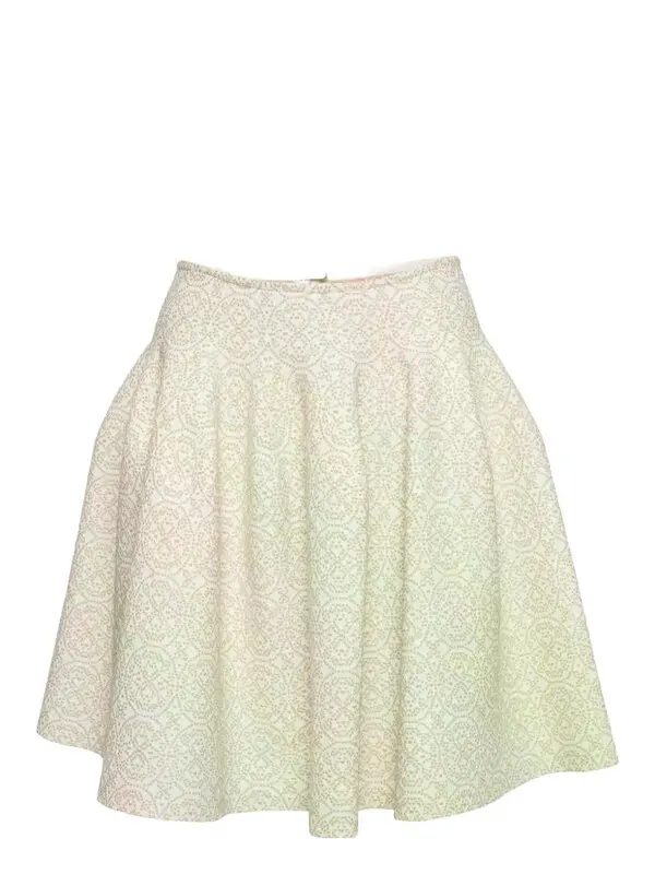 Alaïa Lurex Jacquard Flared Skirt - White