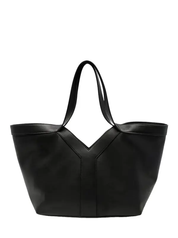 Saint Laurent Y-shape Leather Tote Bag - Black