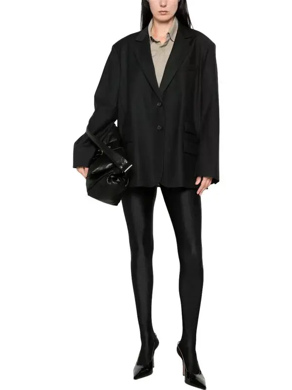 THE M.. Oversized Notched Lapels Blazer - Black