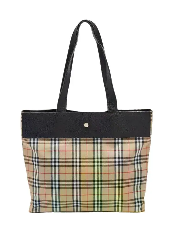 Burberry Check Pattern Tote Bag - Neutrals