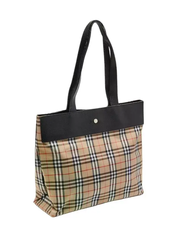 Burberry Check Pattern Tote Bag - Neutrals
