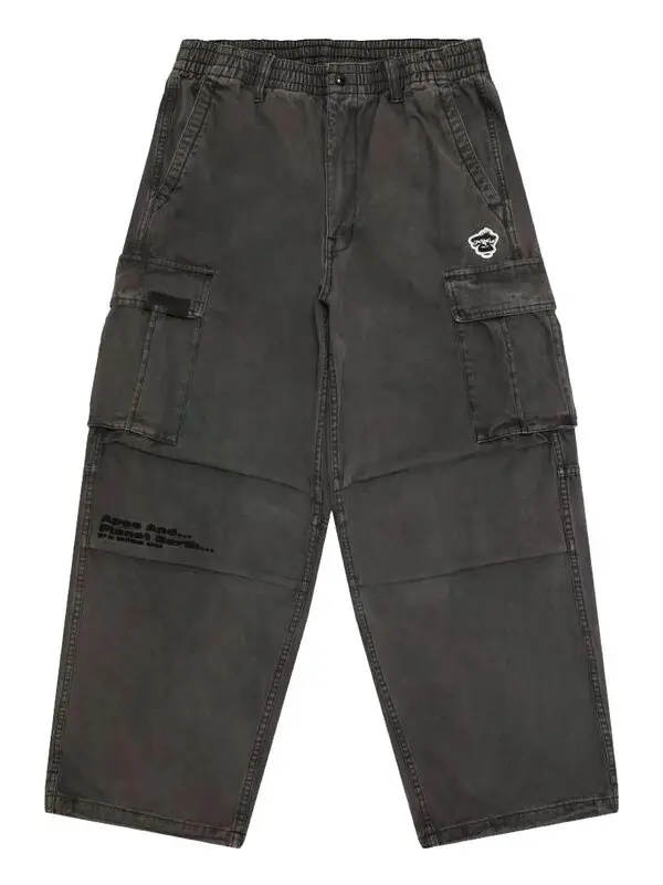 AAPE BY *A BATHING APE Logo Patch Cargo Trousers - Black