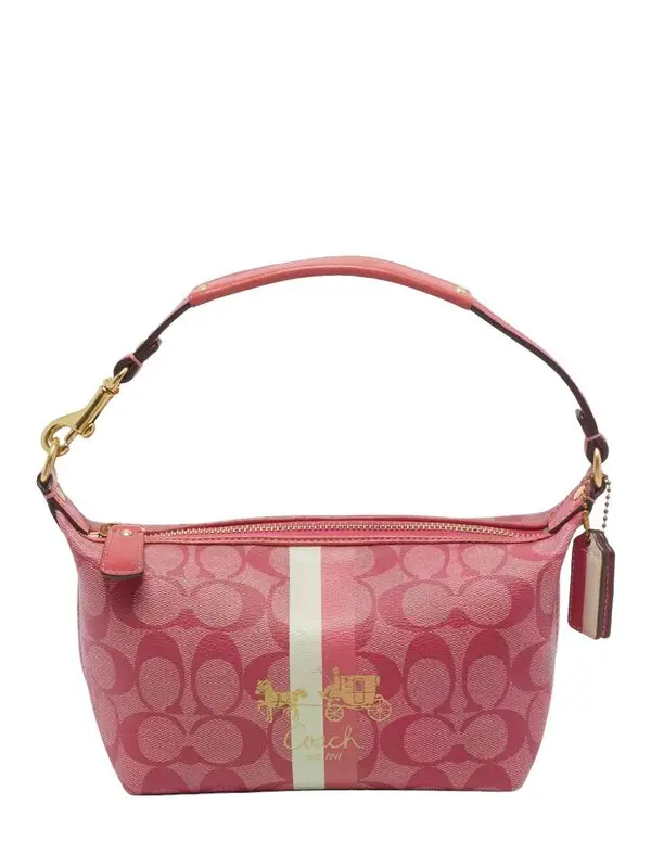 COACH Monogram Canvas Shoulder Bag - Pink