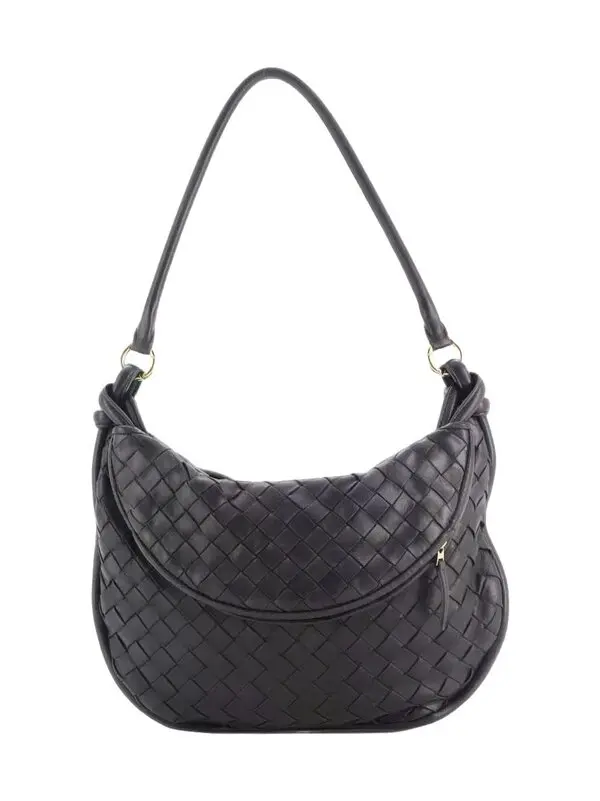 Bottega Veneta Small Intrecciato Leather Shoulder Bag - Black