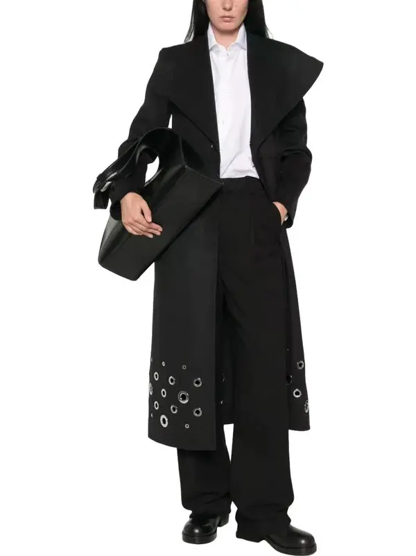 Proenza Schouler Alix Eyelet Embellished Coat - Black