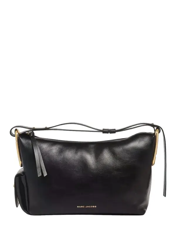 Marc Jacobs Logo Print Leather Shoulder Bag - Black
