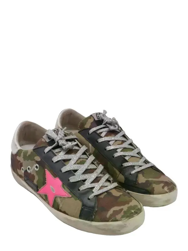 GOLDEN GOOSE Camouflage Print Super-star Sneakers - Green