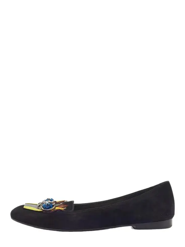 Dior Embellished Flat Pumps - Black