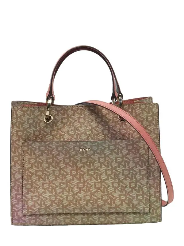 Dkny Monogram Coated Canvas Tote Bag - Neutrals