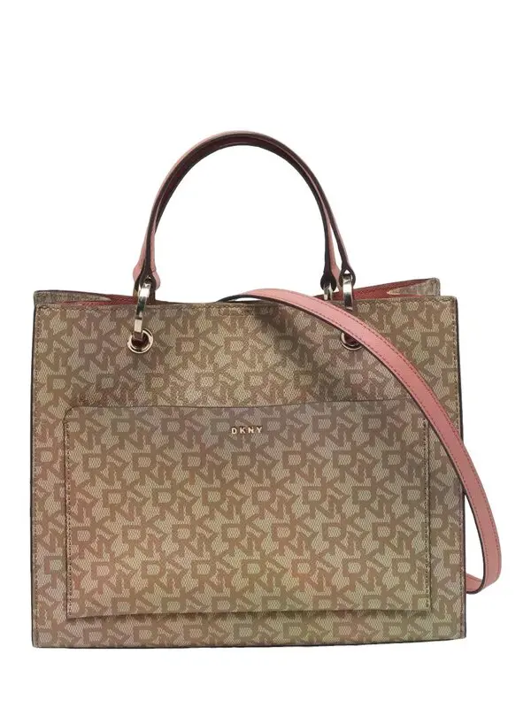 Dkny Monogram Coated Canvas Tote Bag - Neutrals