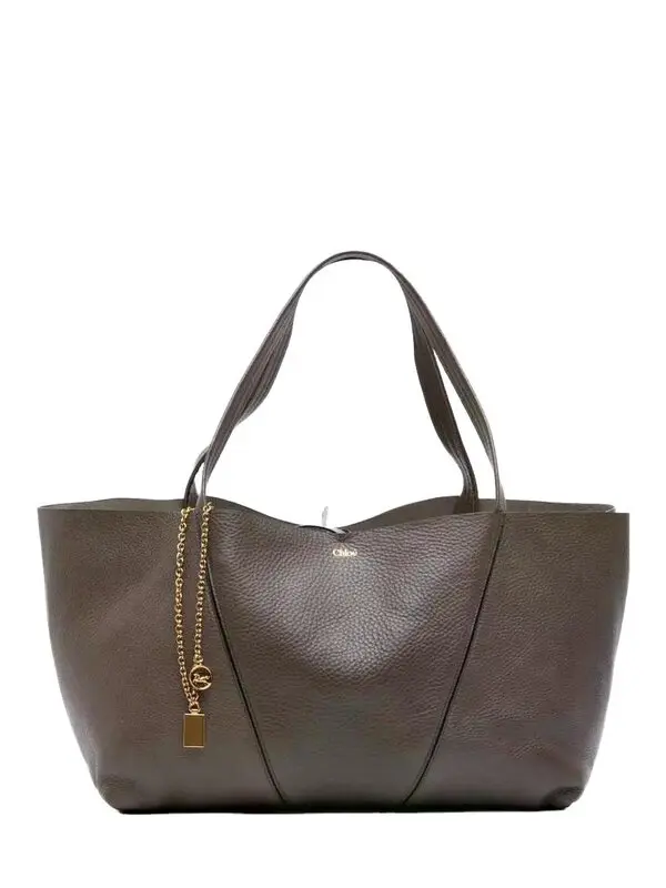 Chloé Grained Calfskin East West Tote Bag - Grey