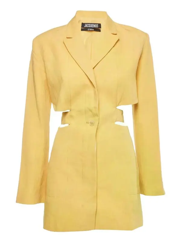 Jacquemus Waist Cutout Mini Dress - Yellow