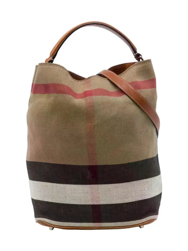 Burberry Canvas Check Ashby Bucket Bag - Brown