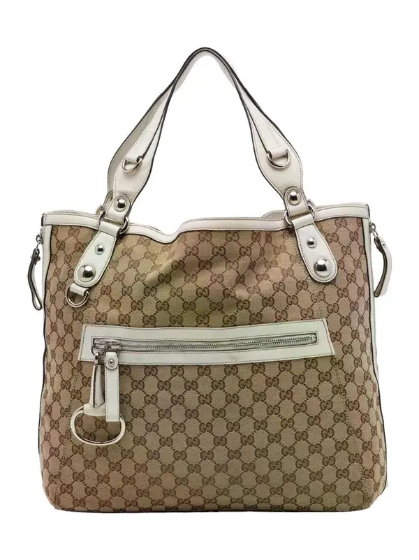 Gucci Gg Canvas Icon Bit Zip Tote Bag - Neutrals