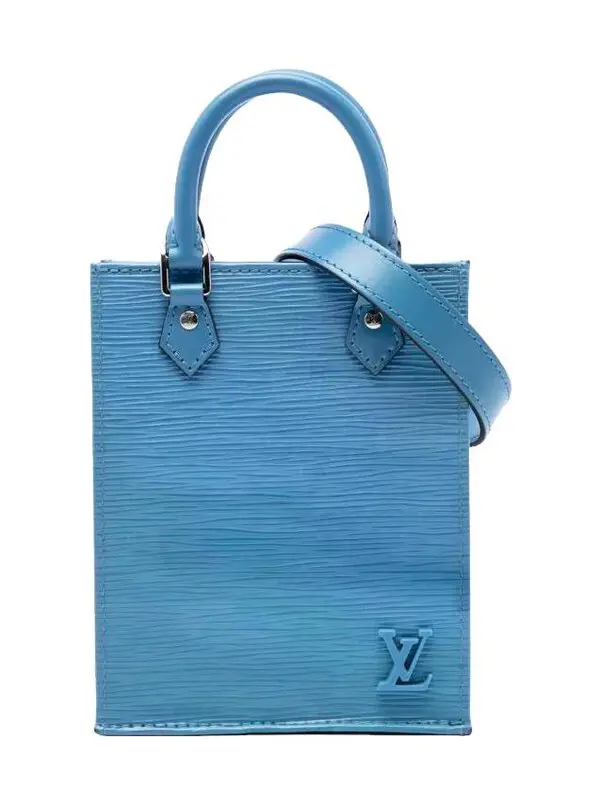 LOUIS VUITTON Epi Petit Sac Plat Satchel - Blue