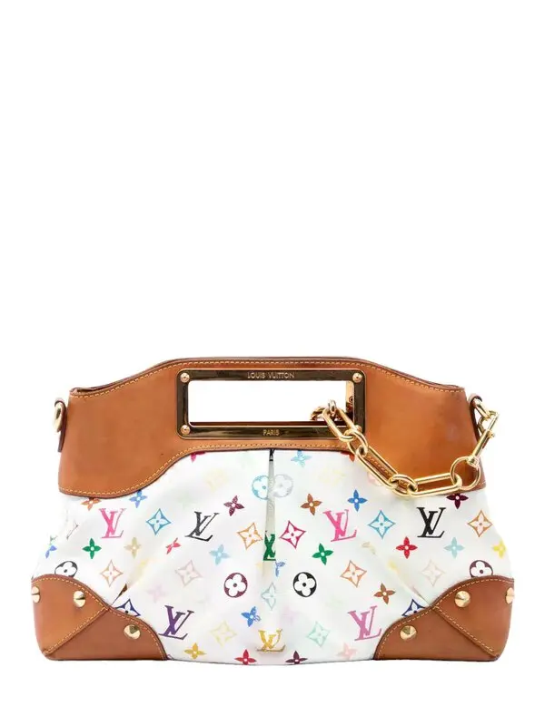 LOUIS VUITTON Monogram Multicolore Judy Mm Satchel - White
