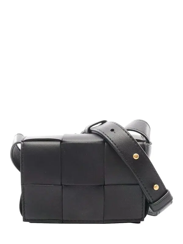 Bottega Veneta Candy Nappa Intrecciato Crossbody Bag - Black