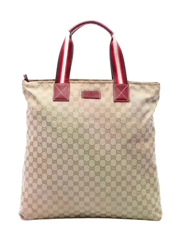 Gucci Gg Canvas Web Vertical Tote Bag - Neutrals