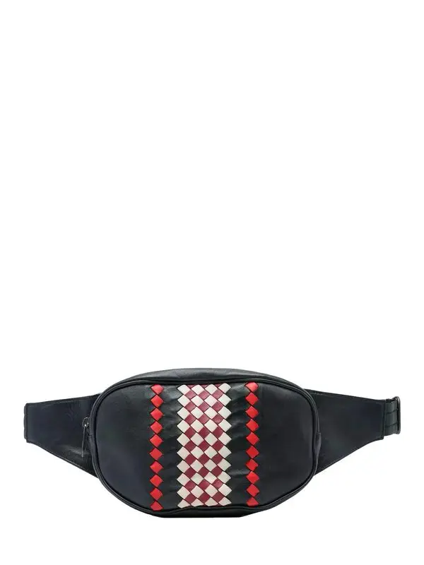 Bottega Veneta Intrecciato Trimmed Nappa Belt Bag - Black