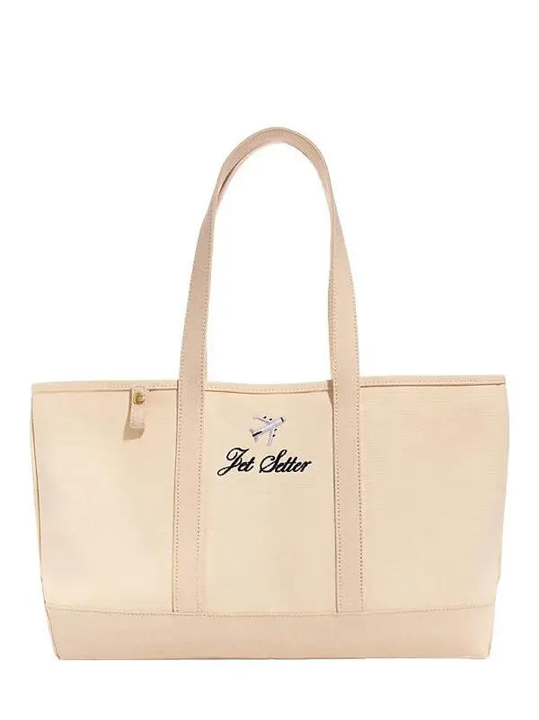 ABBODE Embroidered Canvas Tote - Natural