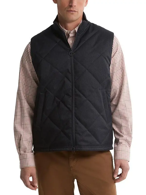 Barbour Winter Finn Stand Collar Zip Vest - Dark Navy