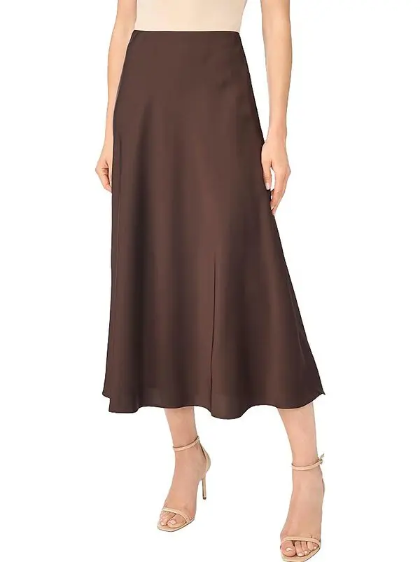 CECE DUPRAZ Satin Bias Maxi Skirt - Coffee Bean