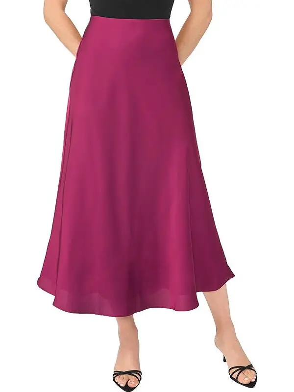 CECE DUPRAZ Satin Bias Maxi Skirt - Deep Mulberry