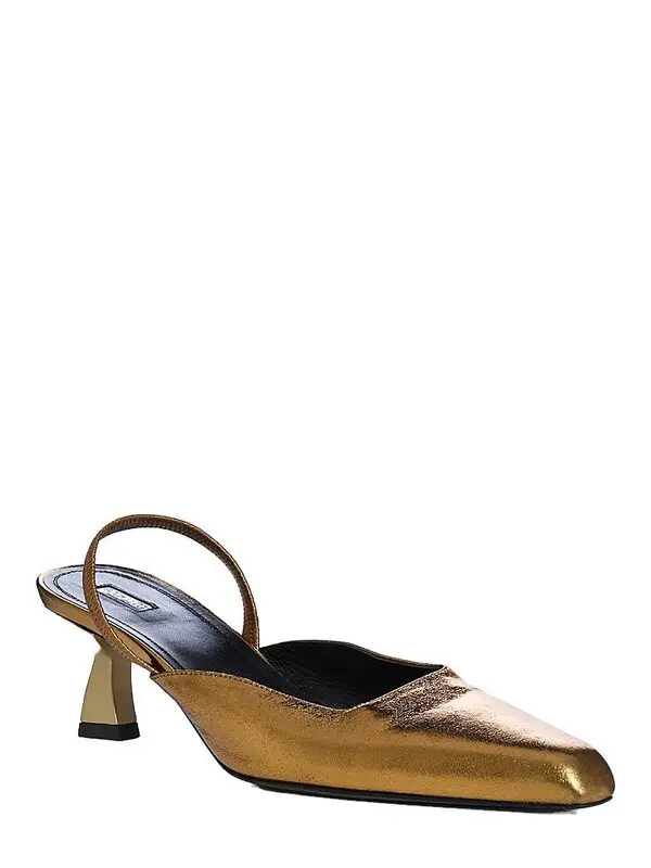 NODALETO Dona Slingback Leather Pumps - Bronze