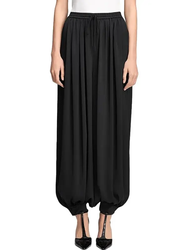 Cinq À Sept Esme Satin Pull-on Pants - Black