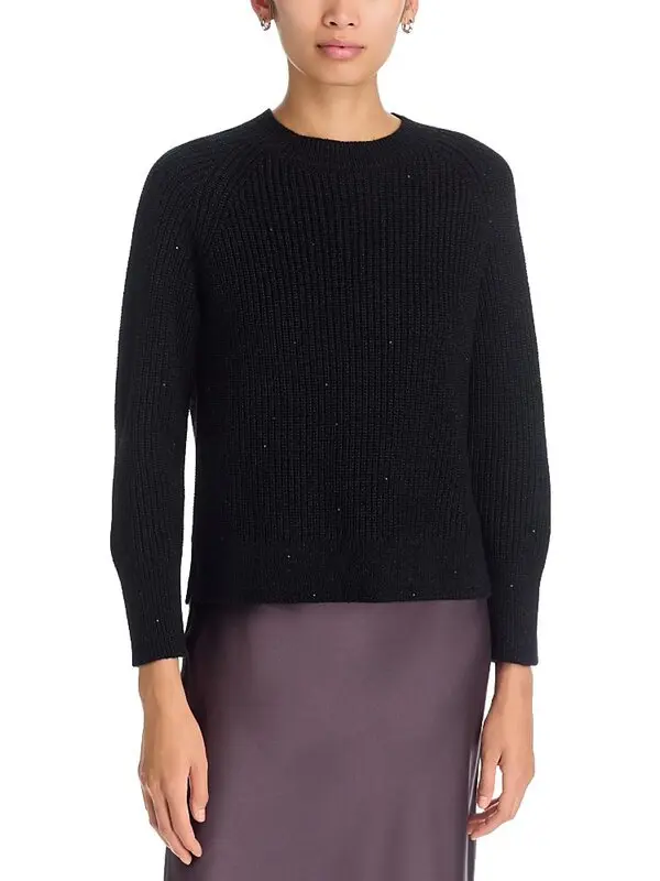 Kobi Halperin Kimberly Ribbed Raglan Sleeve Sweater With Embellishments - Black