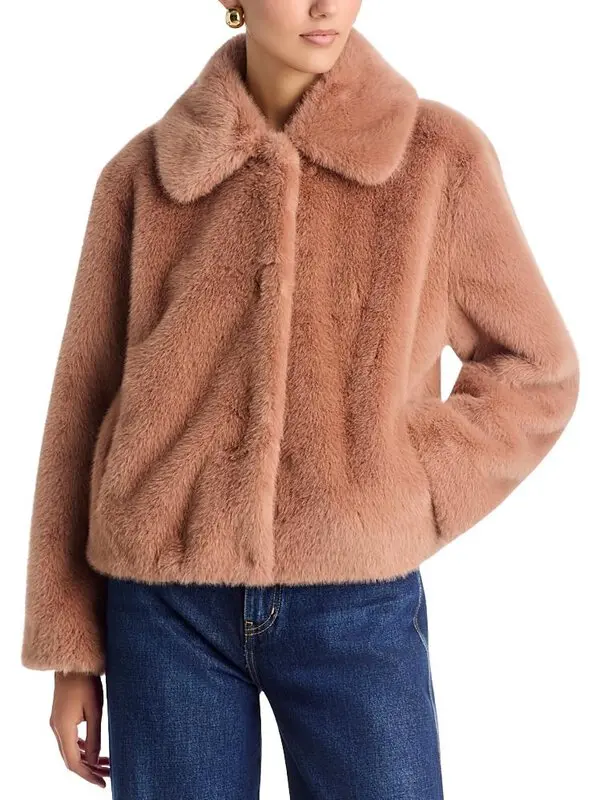 Kobi Halperin Embellished Faux Fur Coat - Toffee