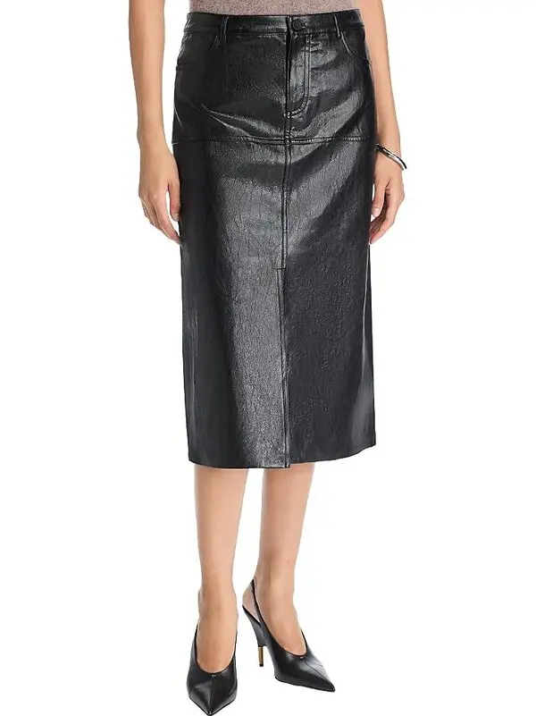 Kobi Halperin Faux Leather Pencil Skirt - Black