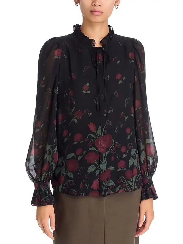 Kobi Halperin Floral Printed Blouse - Garnet Multi