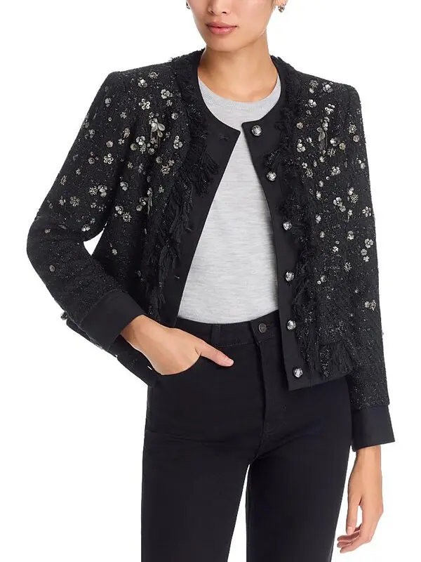 Kobi Halperin Embellished Cropped Jacket - Black