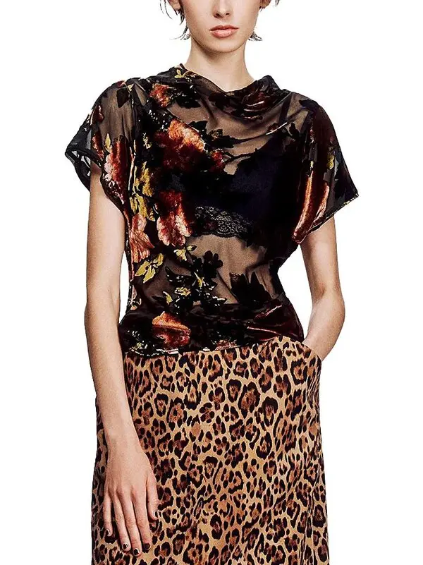 Anna Sui Folia Devore Top - Russet Multi