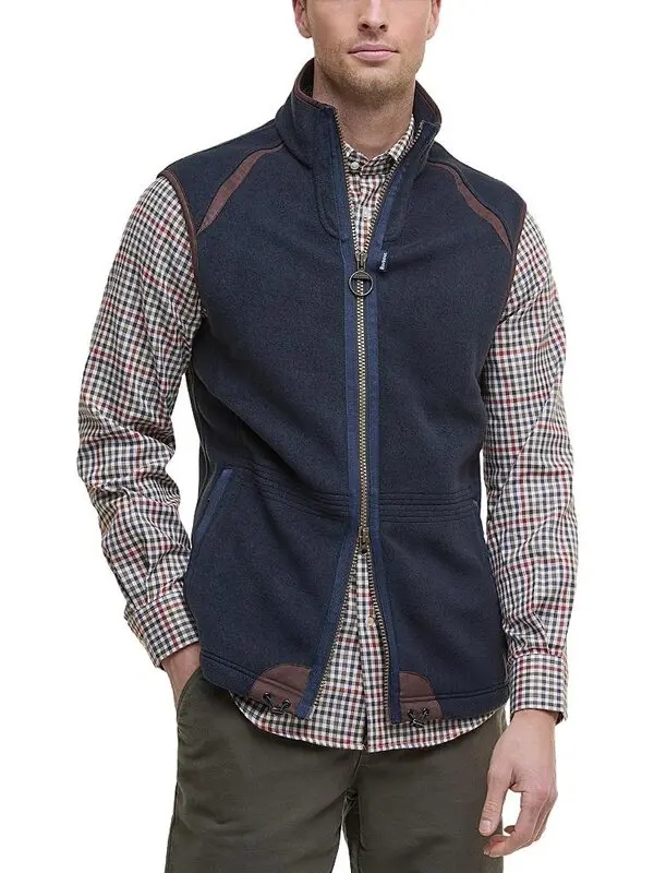 Barbour Langdale Stand Collar Zip Gilet - Navy