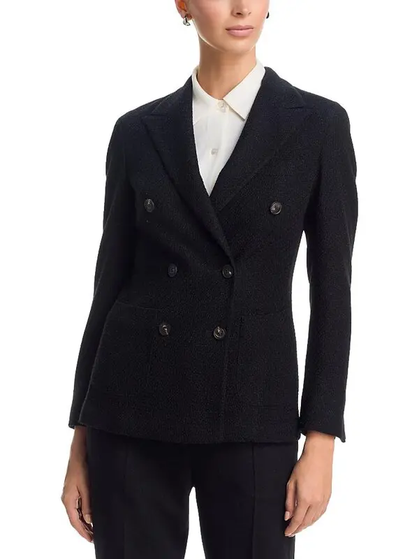 Eleventy Wool Mohair Double Breasted Jacket - Black