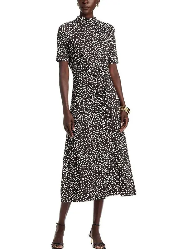 Hugo Boss Endre" Print Viscose Blend Jersey Fabric Dress - Mole Dot