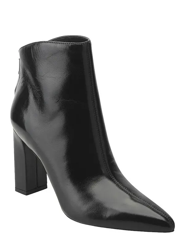 MARC FISHER LTD. Sydnie Leather Ankle Boots - Black