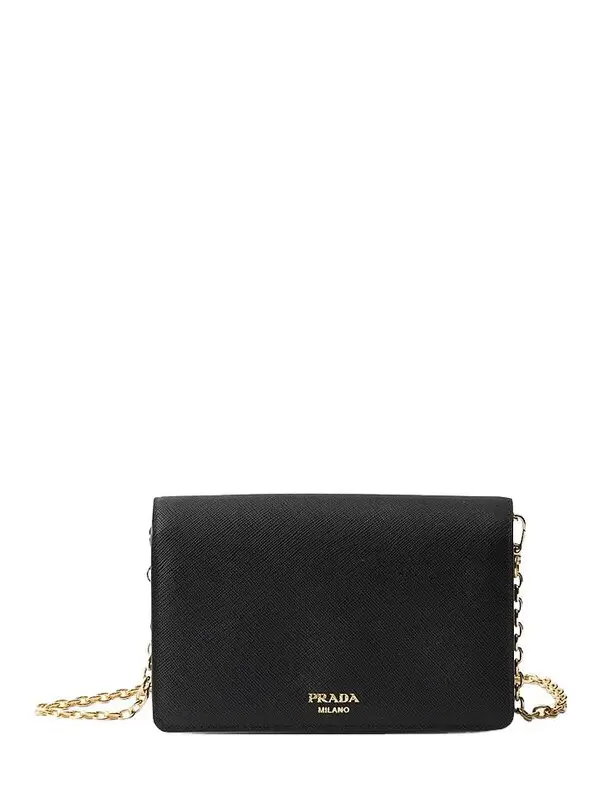 Prada Saffiano Leather Crossbody Bag - Black