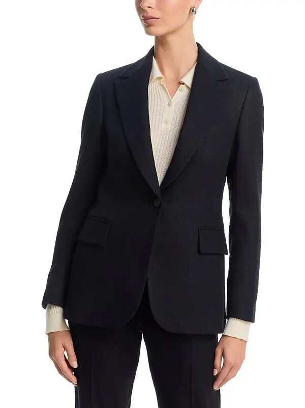 Eleventy Wool & Cashmere Single Breasted Blazer - Black