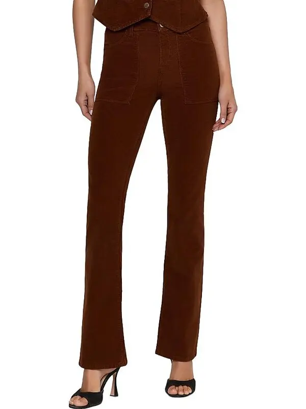 L'Agence Saffia High Rise Slim Straight Corduroy Jeans - Java