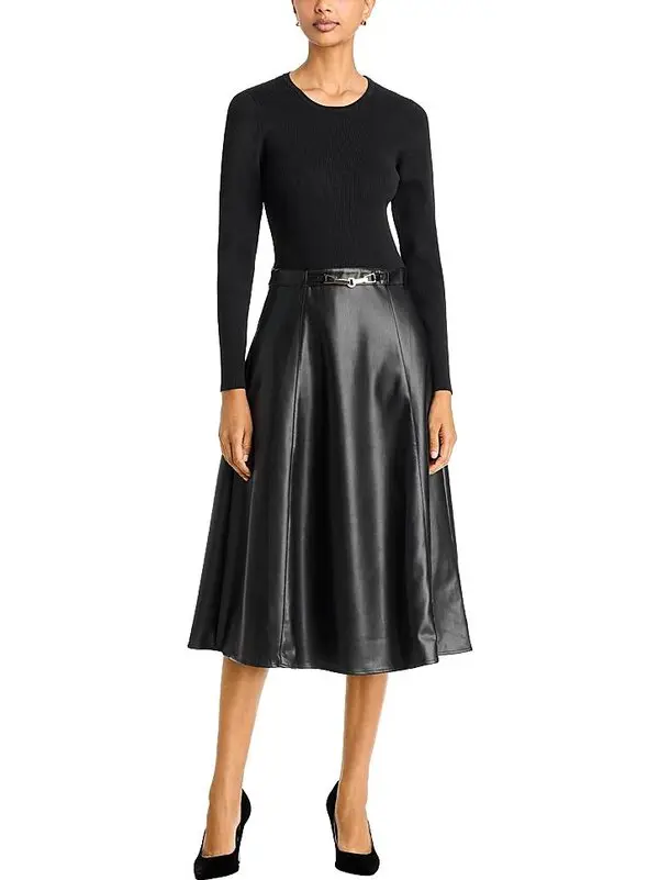 Elie Tahari Quinn Mix Media Dress - Noir