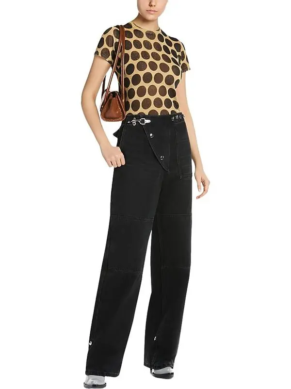 Marni High Rise Latch Closure Jeans - Black