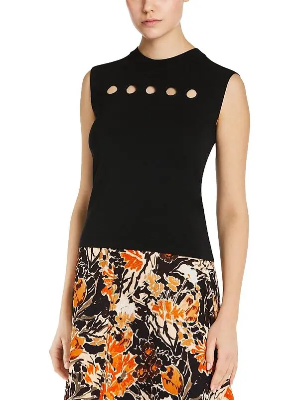 Marni Cotton Crewneck Cutout Top - Black