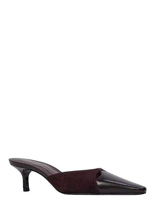 BLACK SUEDE STUDIO Snip Toe Leather Mules - Hot Fudge